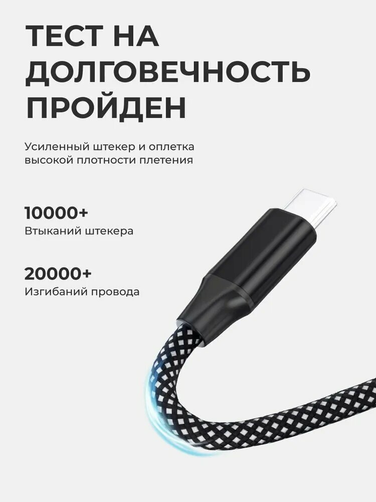 Аудиокабель USB Type-C/USB Type-C, 1 м, черный — фото 1