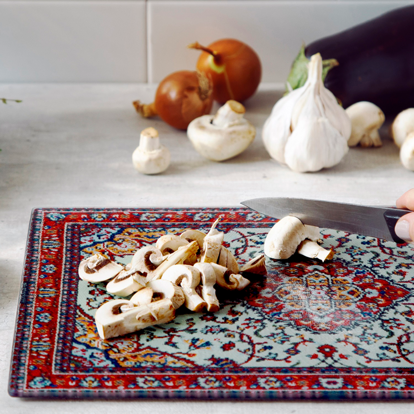 Кухонная доска из закаленного стекла Peleg Design Rugboard