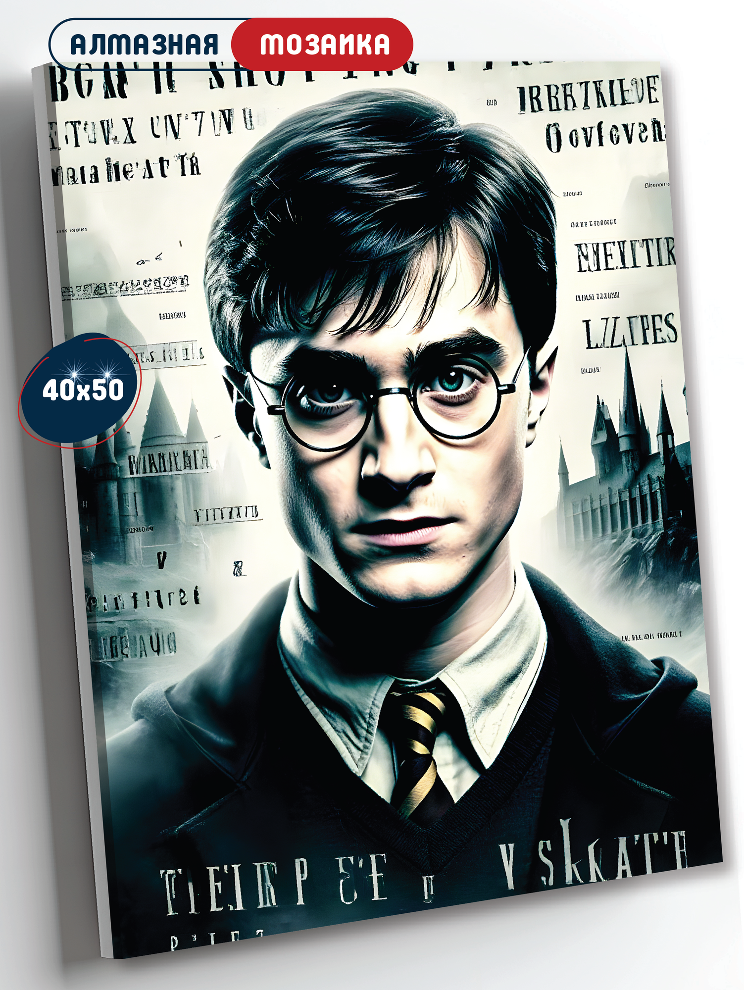 Алмазная мозаика на подрамнике "Гарри Поттер" 40х50 Полная выкладка