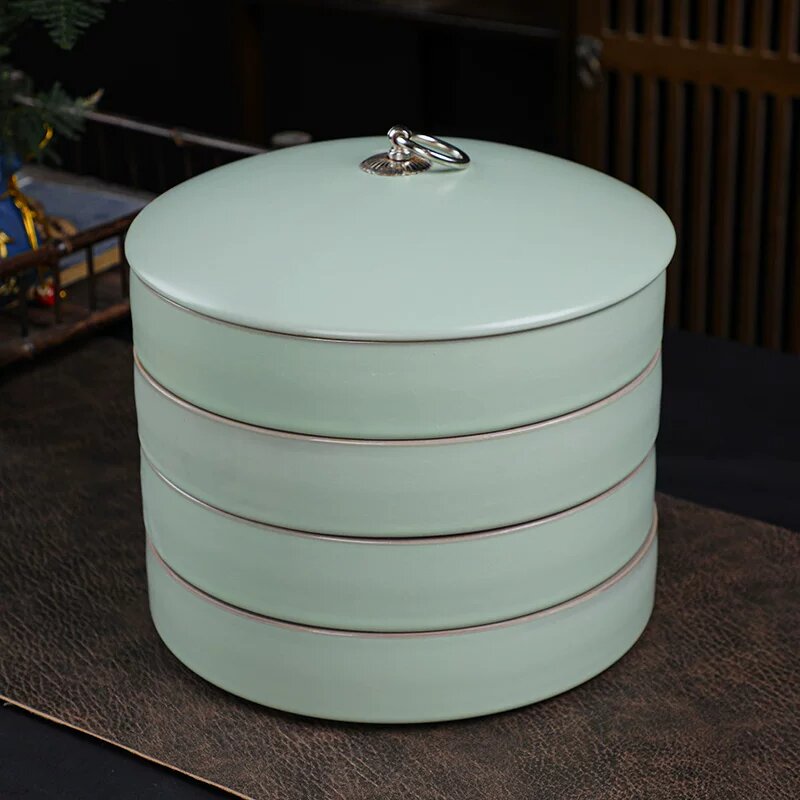 Geyao чайная банка керамическая большая банка для чая с крышкой белый чай Пуэр чайный торт банка упаковка для чая