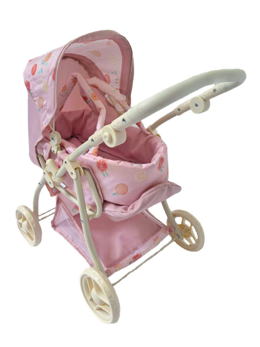 Synergy Коляска-трансформер для кукол розовая Цитрус с переноской 9672/цвeт№7