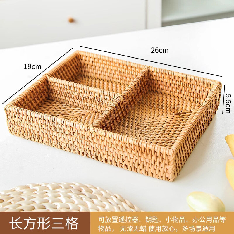 Ручная работа, плетеная корзина для хранения с пультом управления, легкая роскошь для гостиной, держатель для ручек, ключей и мелочей, настольная корзина