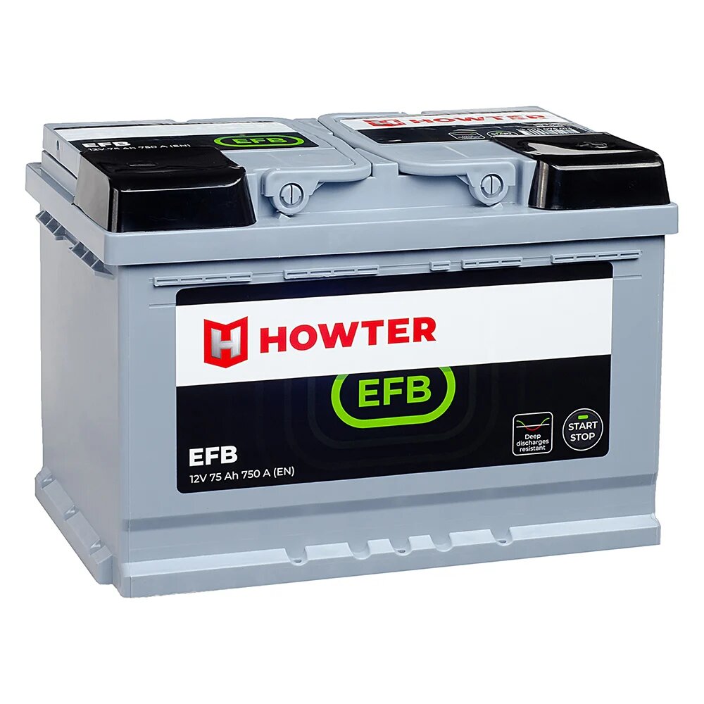 Аккумулятор Howter EFB 463175, 75Ач, 750А, 12В, 278х175х190мм