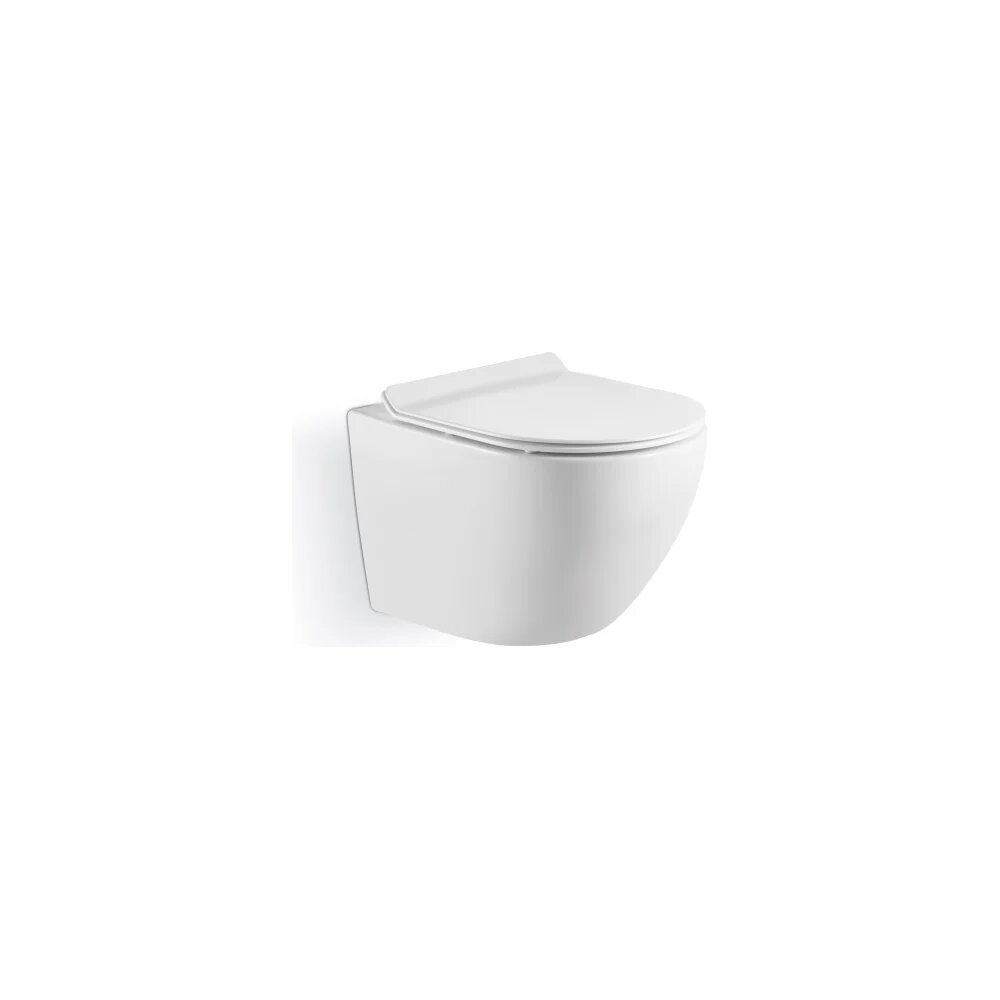 Подвесной унитаз IBERICA BLANCA BILBAO Mini белый, торнадо, тонкое сиденье дюропласт, soft close, IB. BLM.234.1B1