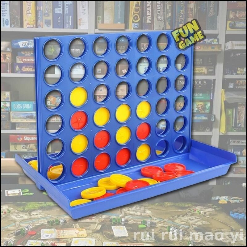 Увлекательная логическая игра "Пятнашки в ряд" для детей, развивающая мышление без батареек, включает игровое поле Connect 4