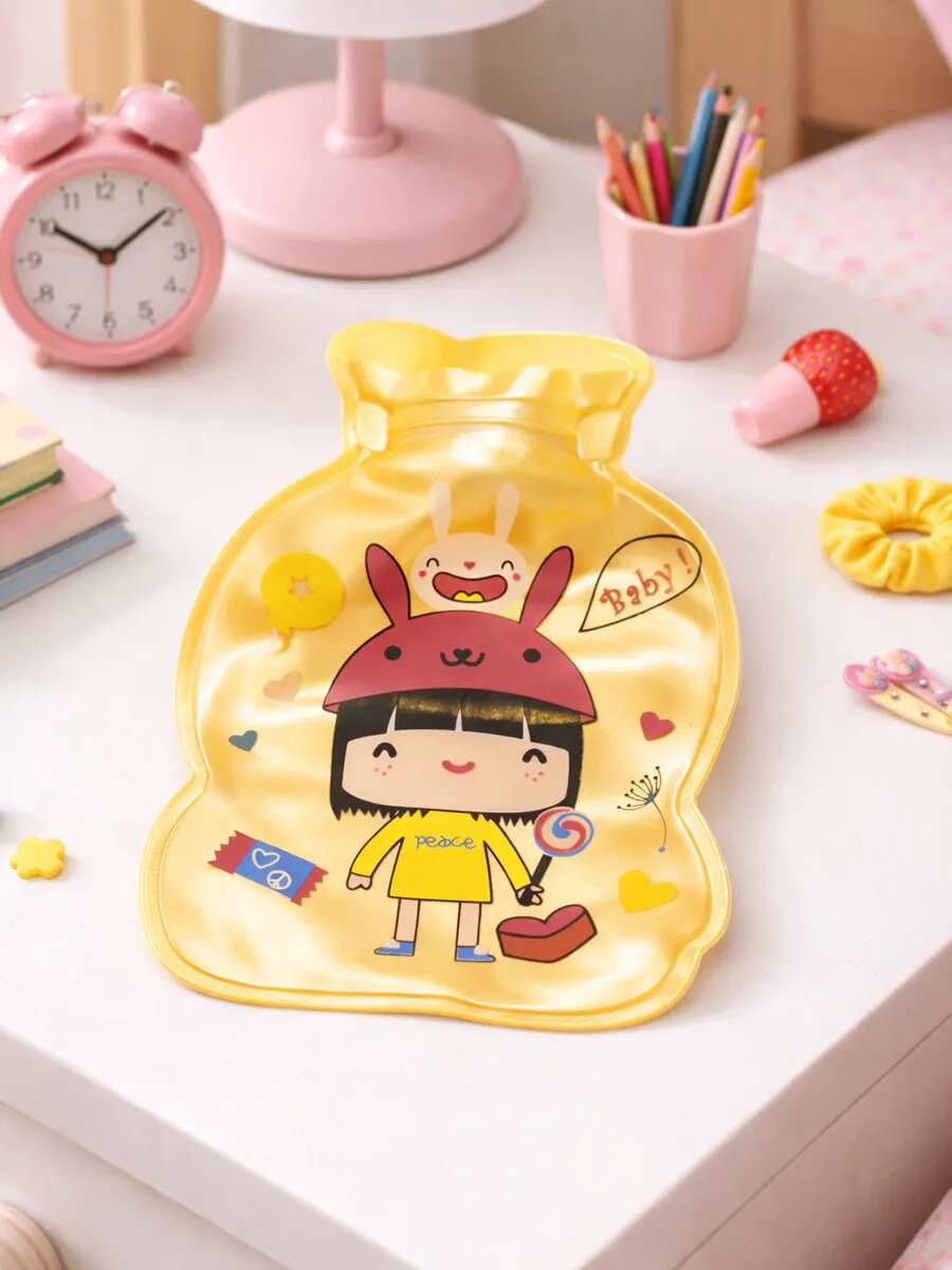 Многоразовая детская ПВХ грелка водяная 14,5 х 10,5 см Девочка