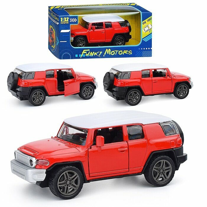 Машинка игрушечная Funky Toys Красная инерционная, Внедорожник die-cast, М 1:32, открывающиеся двери (FT1101-21)