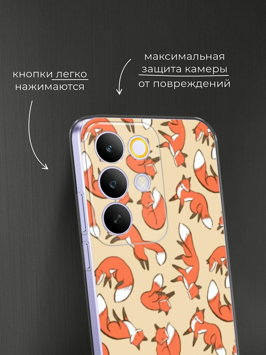Чехол на Realme C85 Pro / Реалми C85 Про с принтом Лисички фон — фото 1