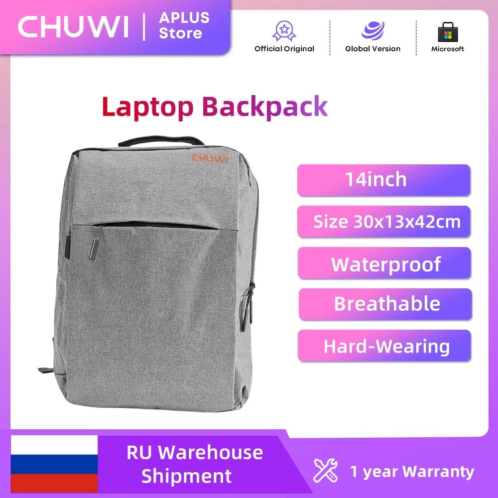 CHUWI Рюкзак для ноутбука 14 дюймов Многофункциональный деловой легкий прочный рюкзак Водонепроницаемая тканевая сумка для ноутбука для путешествий