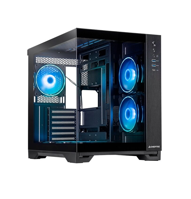 Компьютерный корпус Chieftec VISIO GM-30B-TG-OP, черный