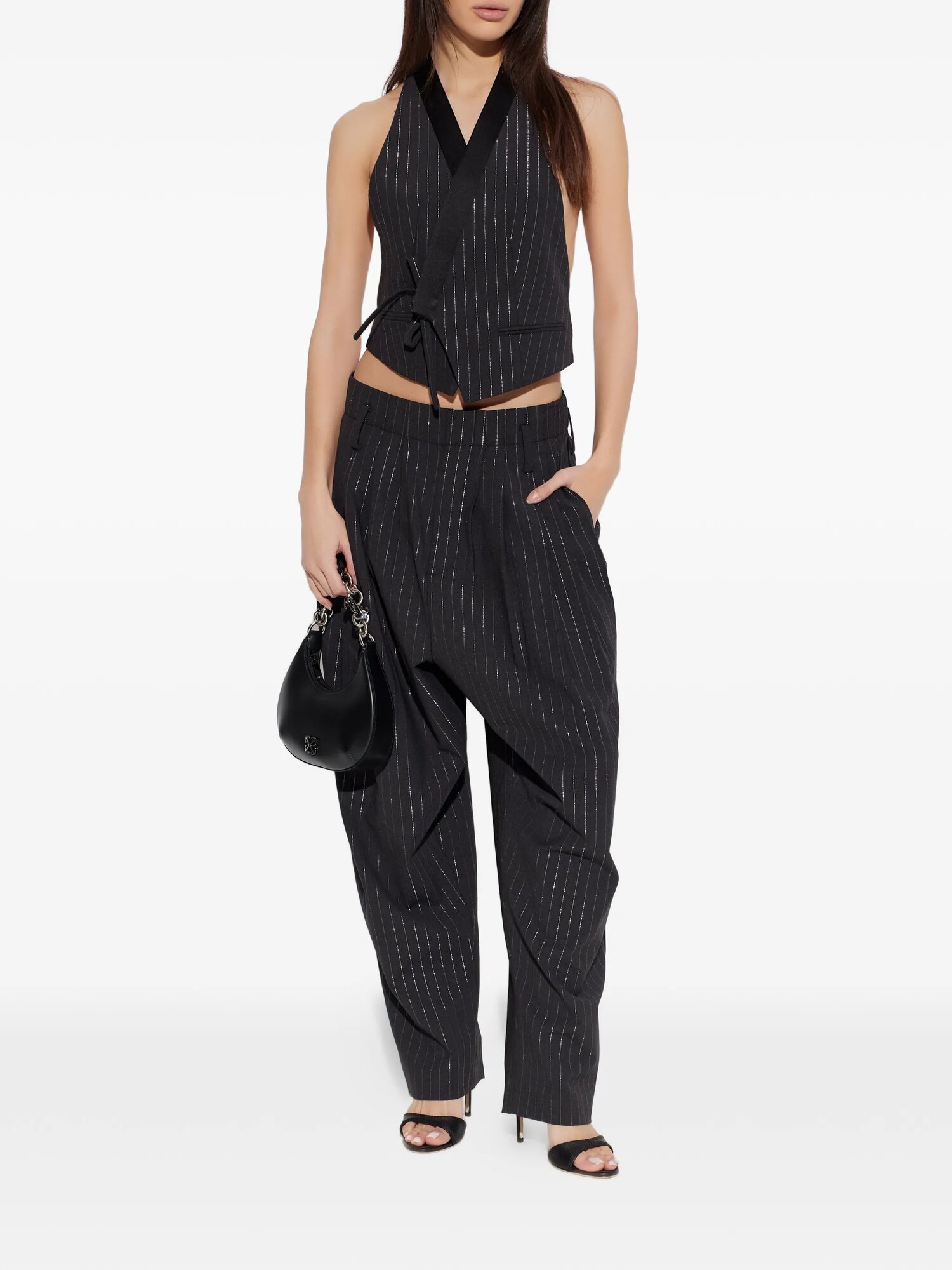 Брюки KENZO Stripe-pattern tapered trousers, размер 36, черный — фото 1
