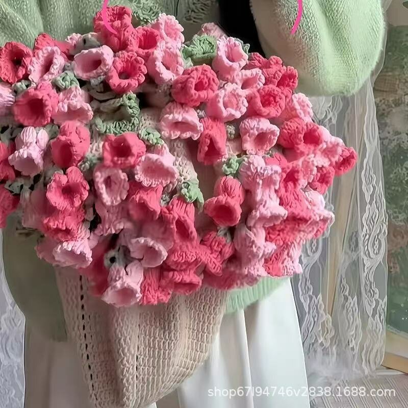 Набор для самостоятельного изготовления пледа с букетом роз, молочный хлопковый пряжа, ручная вязка, цветочный плед, подарок для девушки