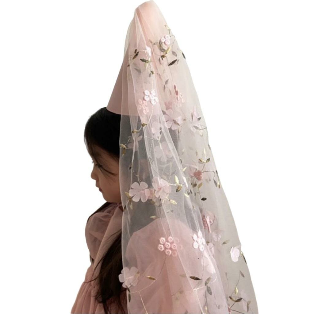 Украшенная фатиновая шляпка для девочки, Розовый