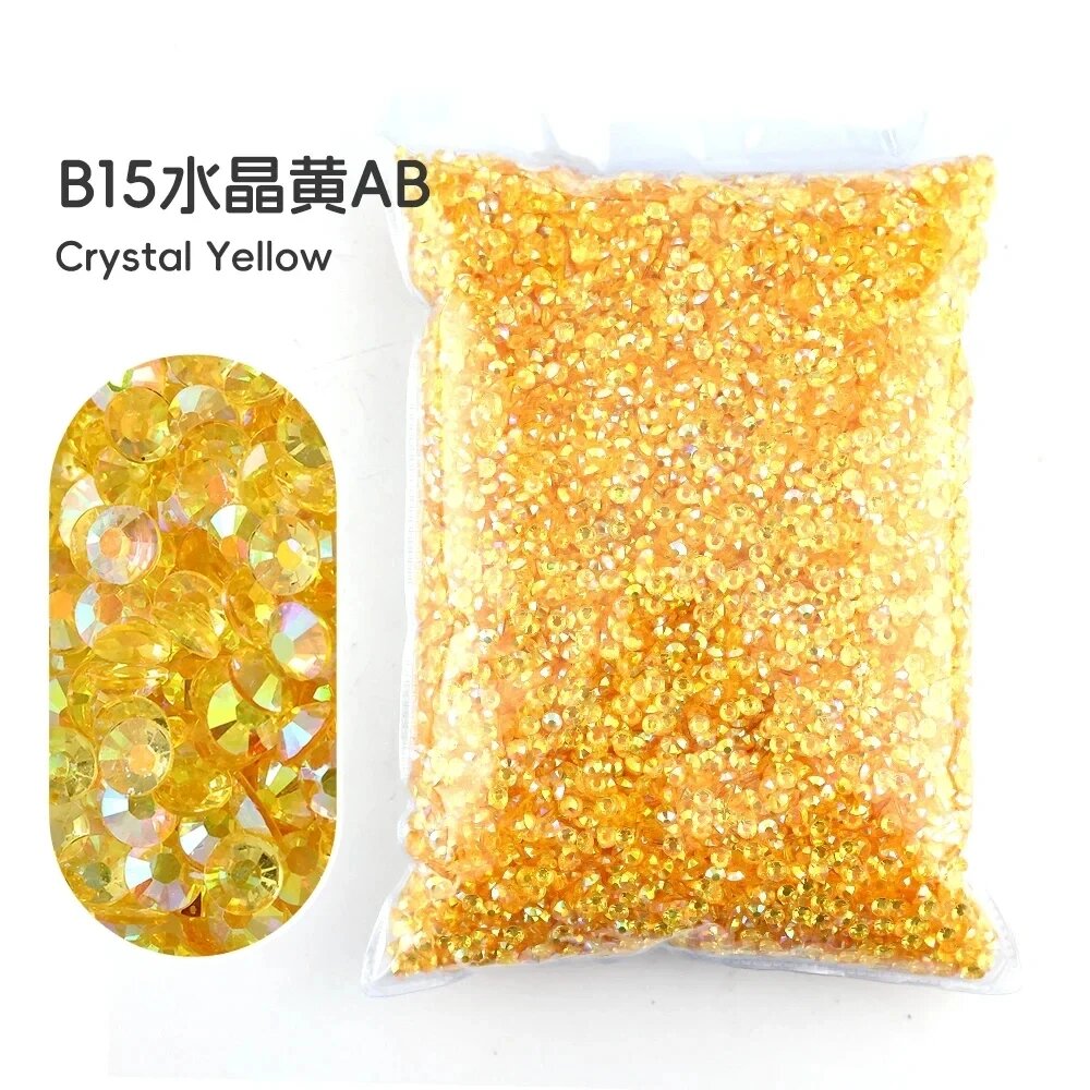 Желейные стразы из смолы AB цвета 2-6 мм 4mm 5000pcs, TM-Crystal Yellow