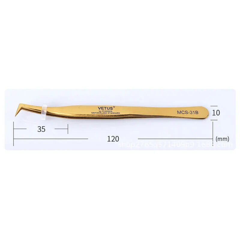 Пинцет для ресниц VETUS MCS31B Golden