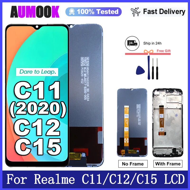 6,5-дюймовый ЖК-дисплей для Oppo Realme C11 2020 C12 C15, ЖК-дисплей с рамкой, дигитайзер, замена сенсорного экрана в сборе