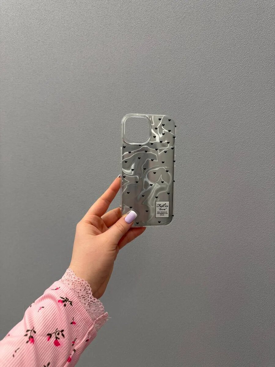 Чехол для iPhone 15 "Серый металлик", защита от повреждений, легкий доступ к функциям — фото 1