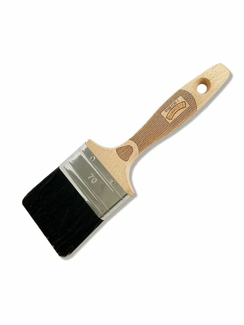 Кисть плоская Handmaler PRO YELLOW 70 мм, смешанная щетина, рукоятка из бука, артикул 1008-70 для малярных работ.