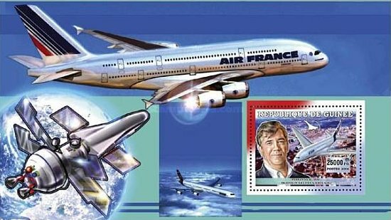 Почтовые марки Гвинея 2006г. "Транспорт - Самолеты - Фернандо Алонсо, Airbus A 380" Самолеты MNH