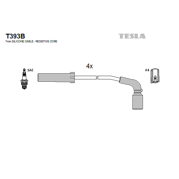 TESLA T393B к-кт проводов\ Daewoo (Дэу) Lanos (Ланос) t100 96-00