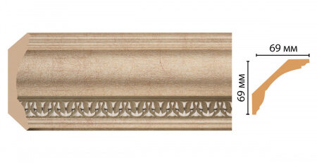 Плинтус Потолочный Decomaster 100C-59ДМ В69хШ69хШ2400 мм / Декомастер.