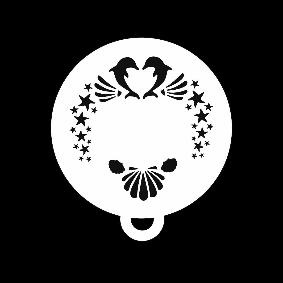 Трафарет для аквагрима круглый "Дельфинчики" 10 на 12 см