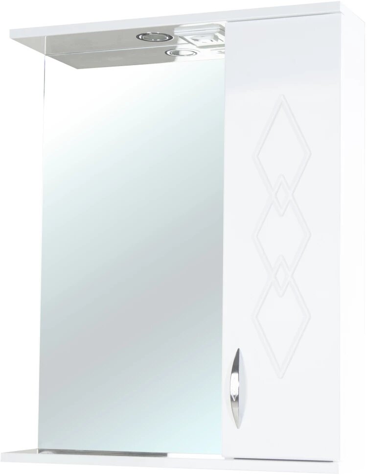 Зеркальный шкаф 50x72,2 см белый глянец R Bellezza Элеганс 4618606521018