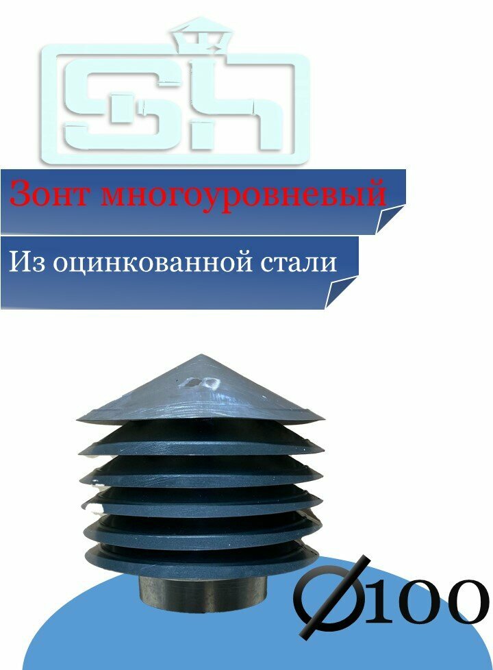 Дефлектор гравитационный для круглых воздуховодов, D100, оцинкованная сталь