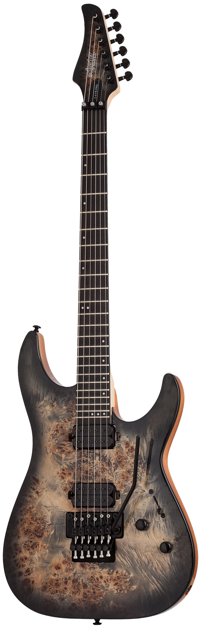 SCHECTER C-6 FR PRO CB - 6-струнная электрогитара, 24 лада, корпус: красное дерево, гриф клён 3 куска, на болтах, накладка венге, звукосниматели HH Schecter Diamond Decimator, регулировки: громкость (push-pull), тон, 3х позиционный переключатель, Floyd Ro