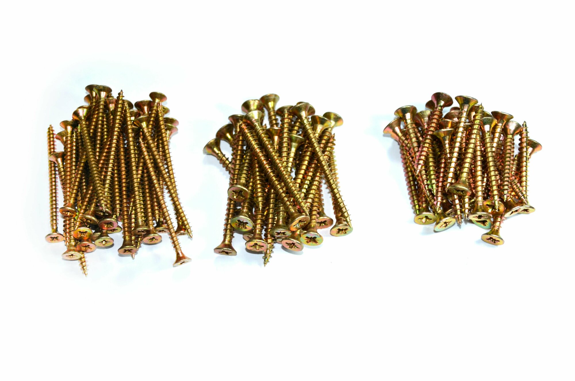 Комплект желтых саморезов 5х80, 6х50, 6х60