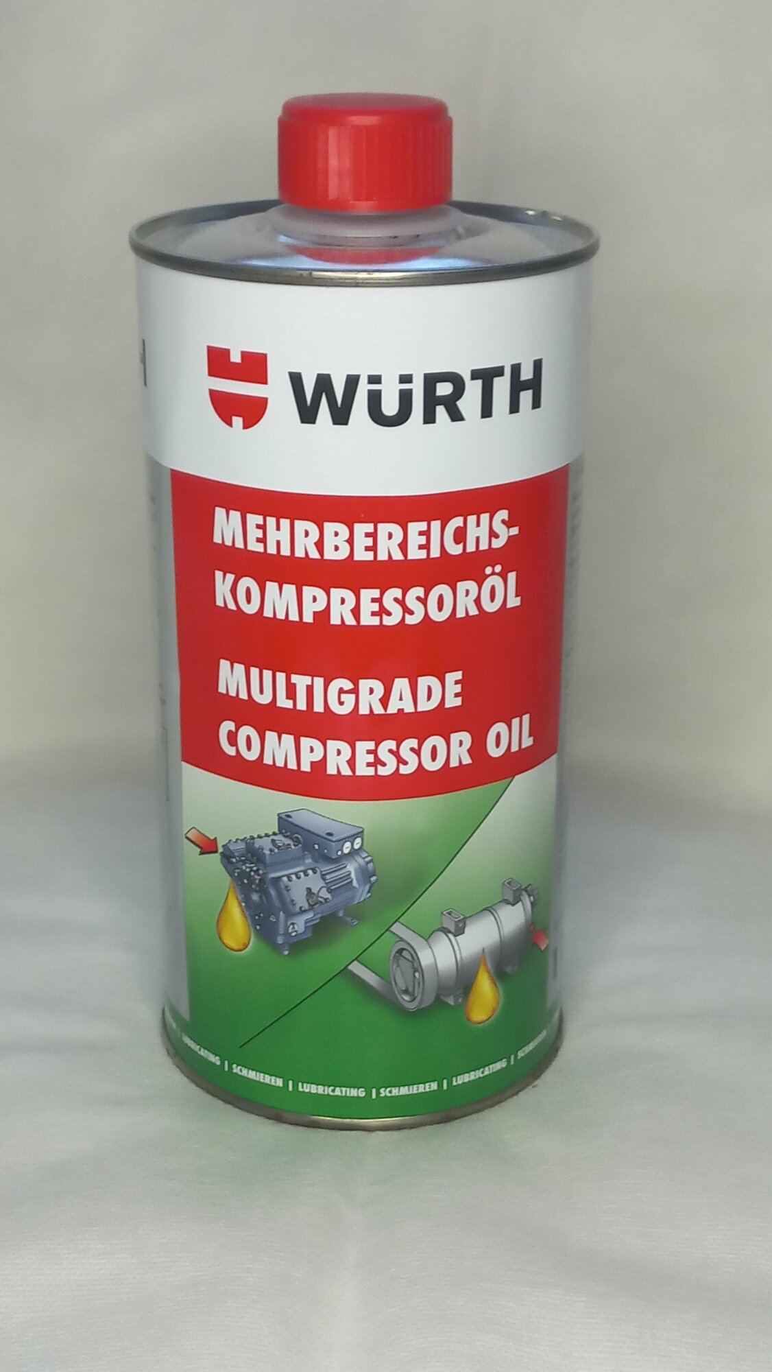 Масло универсальное для компрессоров кондиционеров Wurth1 л. 0892764036