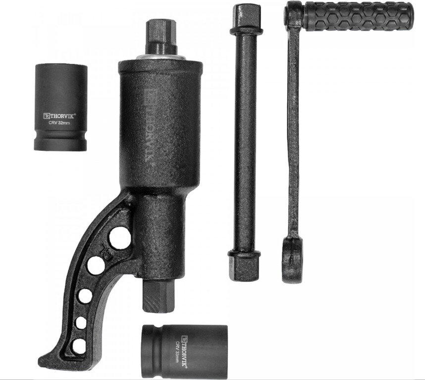 Гайковерт ручной механический Thorvik, LSW2, 1"DR, 3800 Нм и головки торцевые 1"DR 32 мм, 33 мм