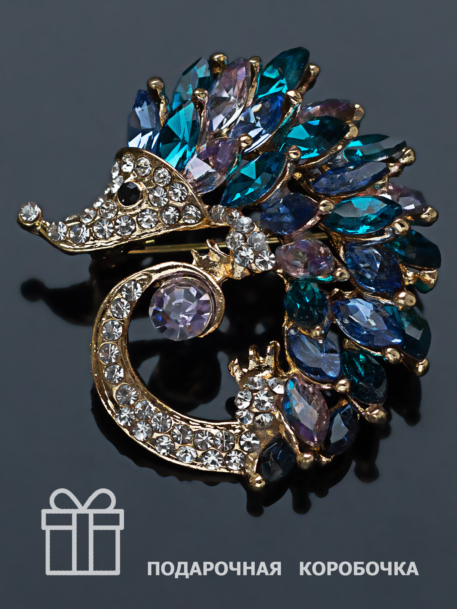 Брошь, стразы, стекло