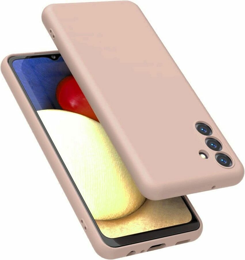 Силиконовая накладка Silky soft-touch для Samsung A14 кремовый