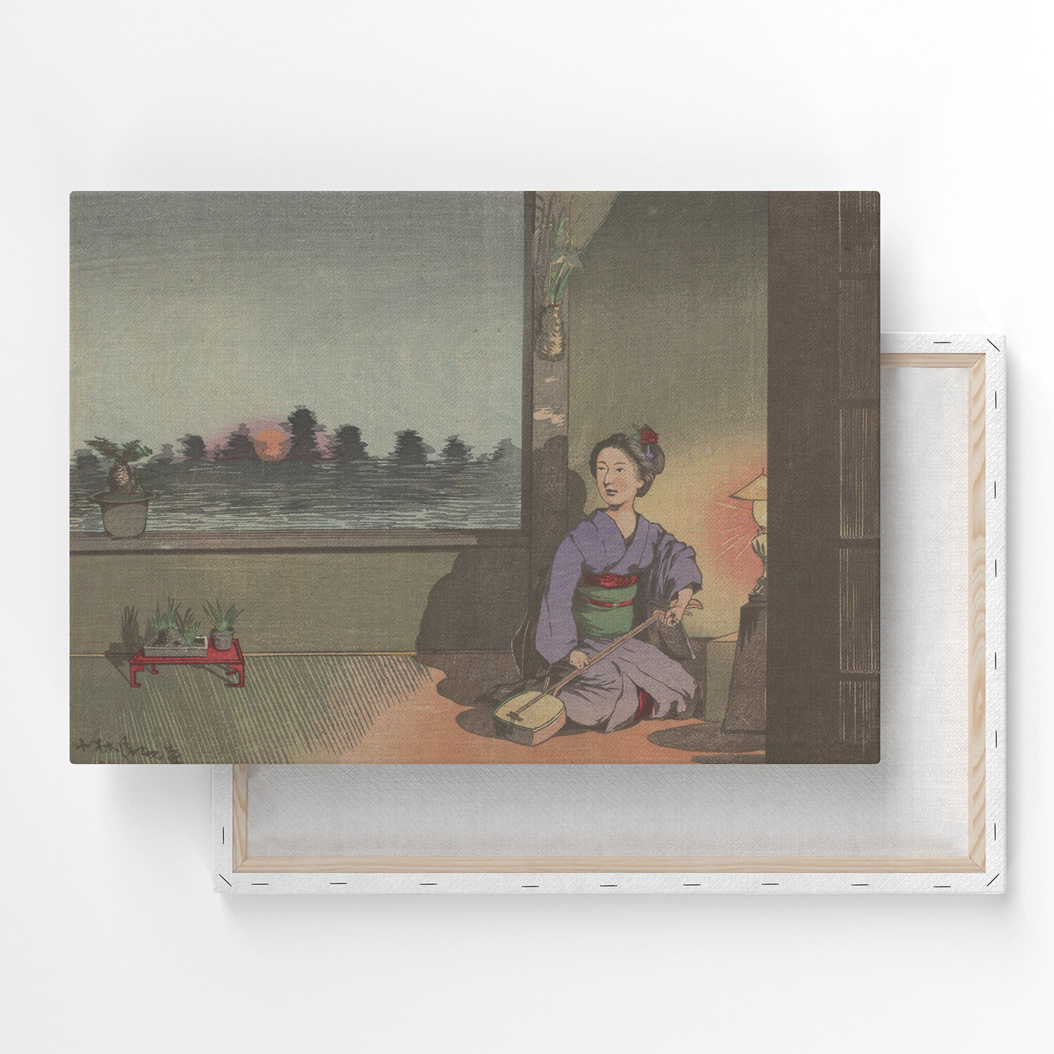 Картина на холсте, репродукция / Кобаяси Киётика - Summer Moon at Imado / Размер 40 x 53 см