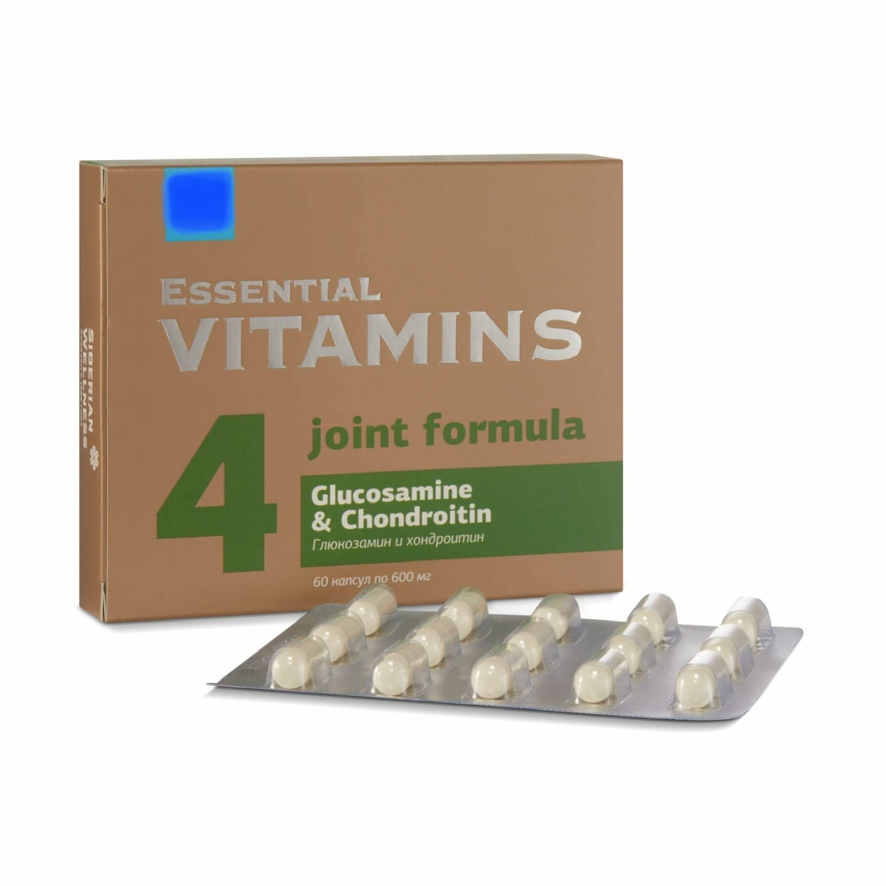 Глюкозамин и хондроитин Essential Vitamins, здоровье суставов, 60 капсул