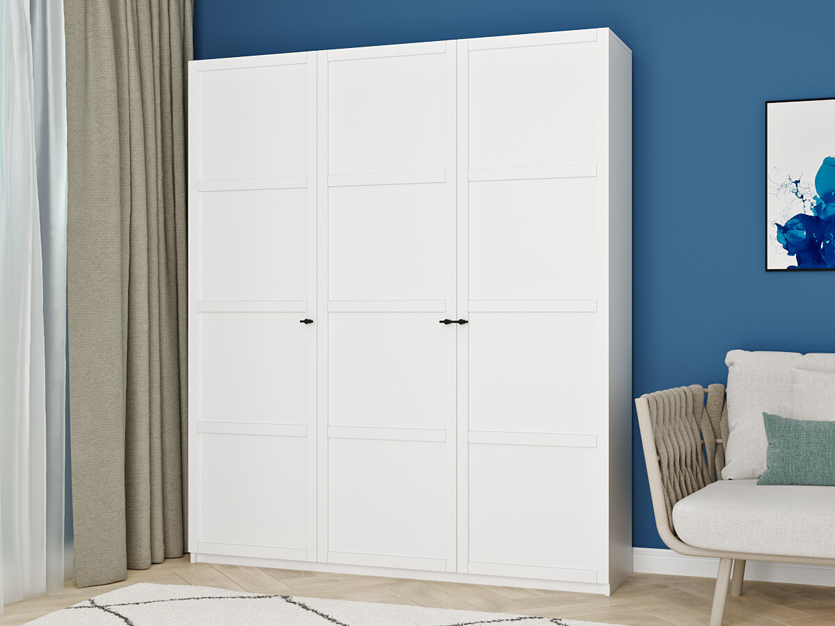 Шкаф распашной Скаген-3 Белый для одежды трехдверный 160*190*40