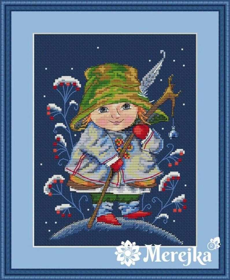 Набор для вышивания Мережка #K-25 Рождественский колокольчик, Счетный крест, 15 x 20 см