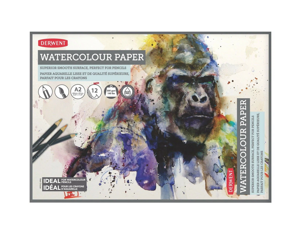 Блокнот для акварели Derwent А2 "Горилла" 300 гр, 12 л.