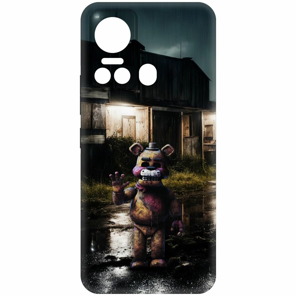 Чехол-накладка Krutoff Soft Case фнаф (FNAF) - Фредди под дождем для ITEL S18 черный