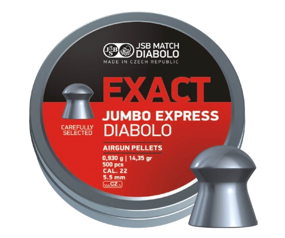 Пули для пневматики JSB Exact Jumbo Express Diabolo 5,5 мм, 0,93 грамм, 500 штук