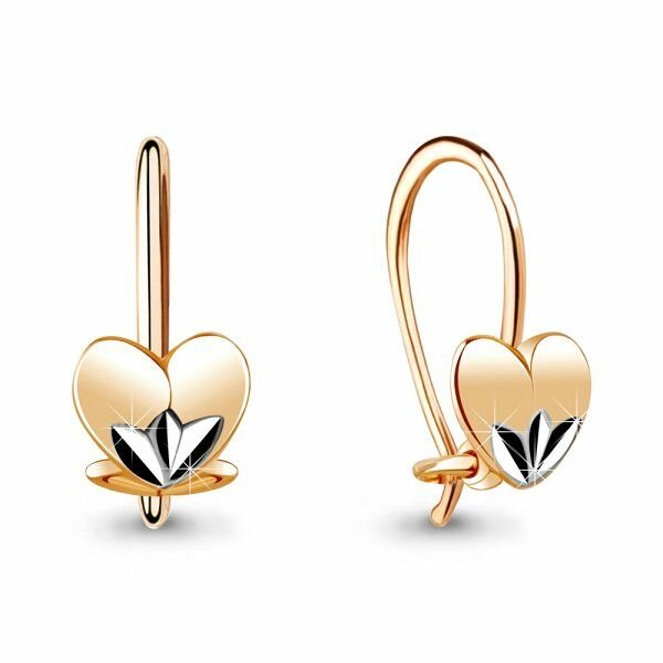 Серьги красное золото, 585 проба