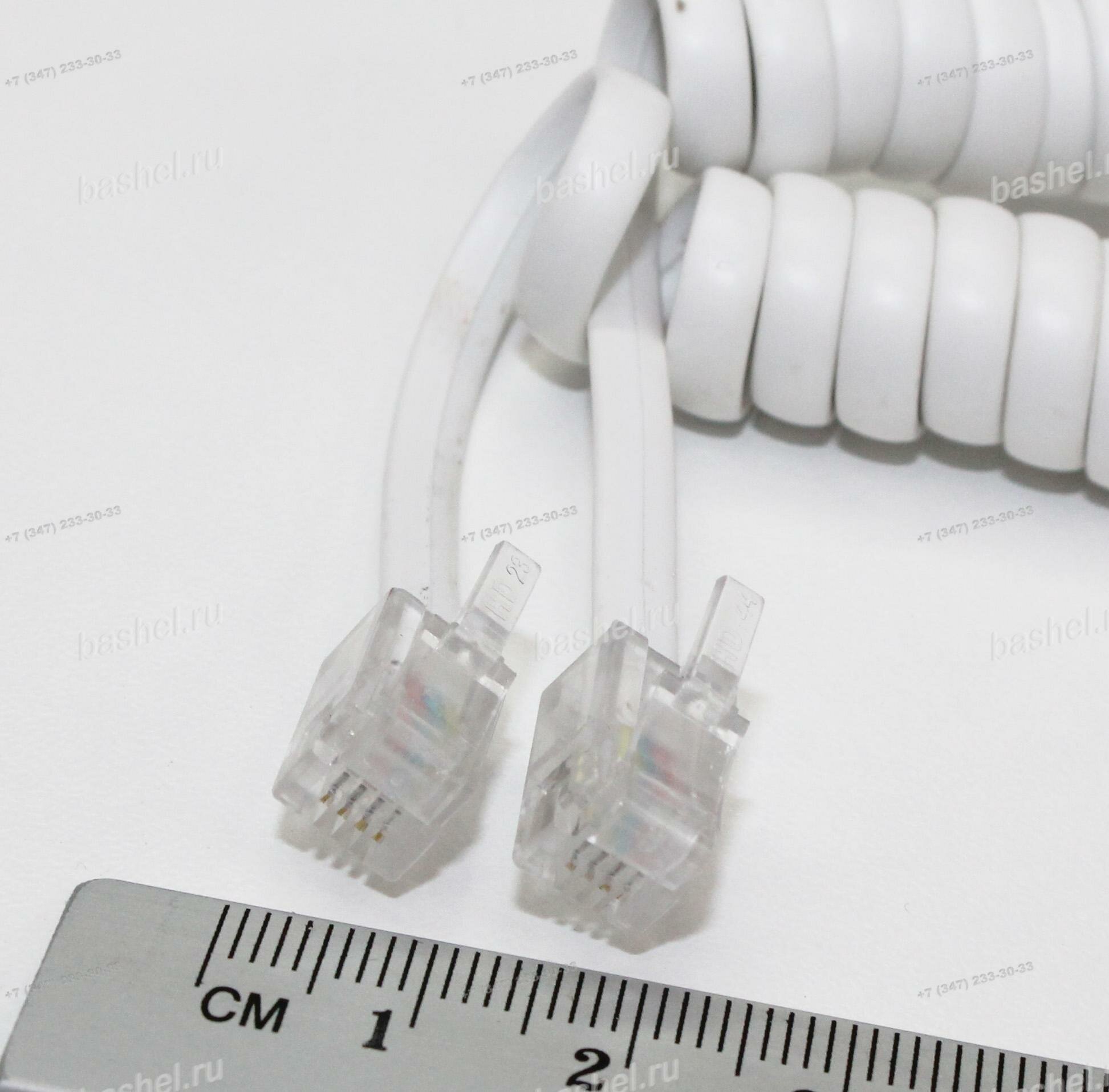 Шнур телефонный витой, белый, 2 м REXANT