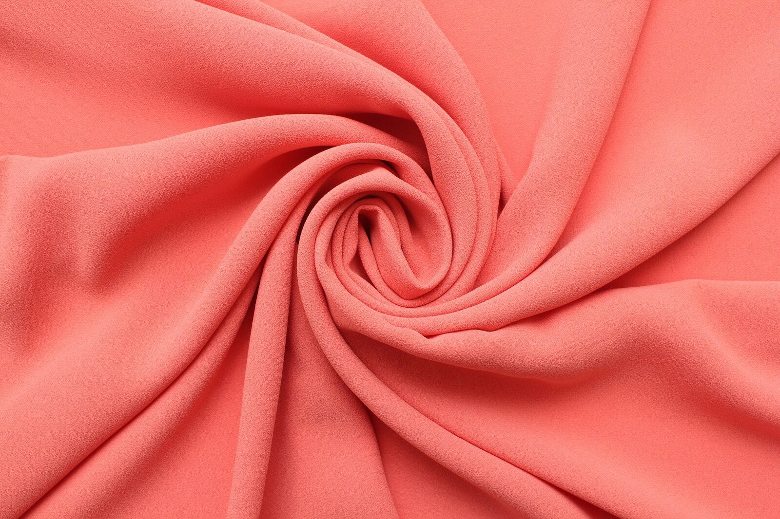 Ткань Креп-стрейч плательный кораллового цвета, 380 г/пм, ш138см, 0,5 м