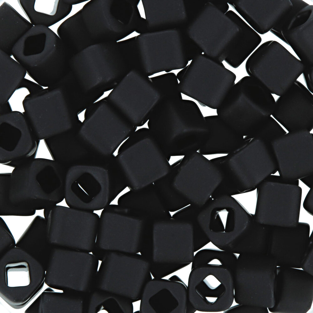 Бисер Япония "TOHO" CUBE 3 мм 5 г №0049F черный/матовый