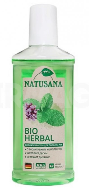 Набор из 3 штук Ополаскиватель для полости рта Natusana Bio Herbal 250мл
