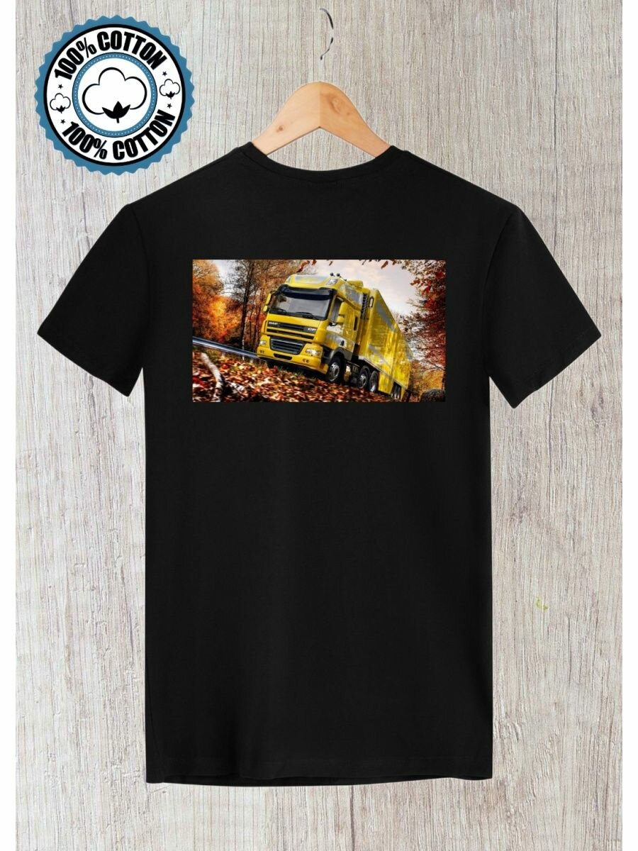 Футболка осеннии листья грузовик daf даф