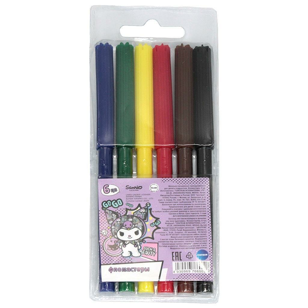 Фломастеры 6 цветов "Куроми", водная основа, морозостойкие, вентилируемый колпачок