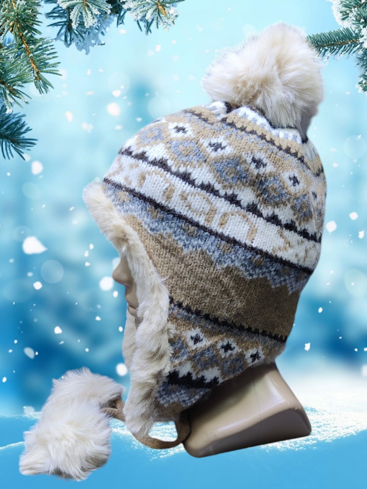 Шапка-ушанка для женщин