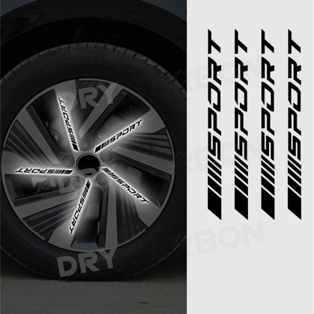 Модные 4 шт. наклейки на автомобиль, колеса, диски, спортивные гонки, сделай сам, полосы, Black